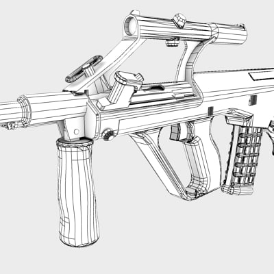 steyr aug assault rifle 3d model