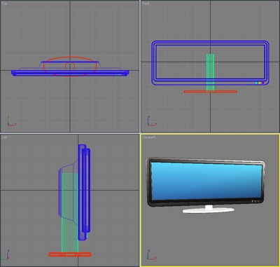 3ds max wide screen plasma television