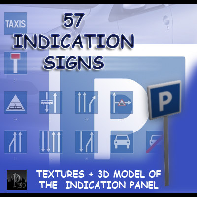 3d model indication signs 57
