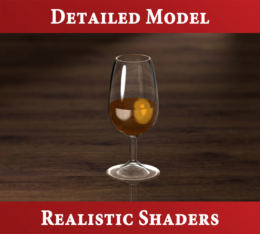 3d sherry glass liquid