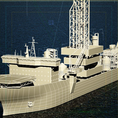 3d model mobile drilling ship