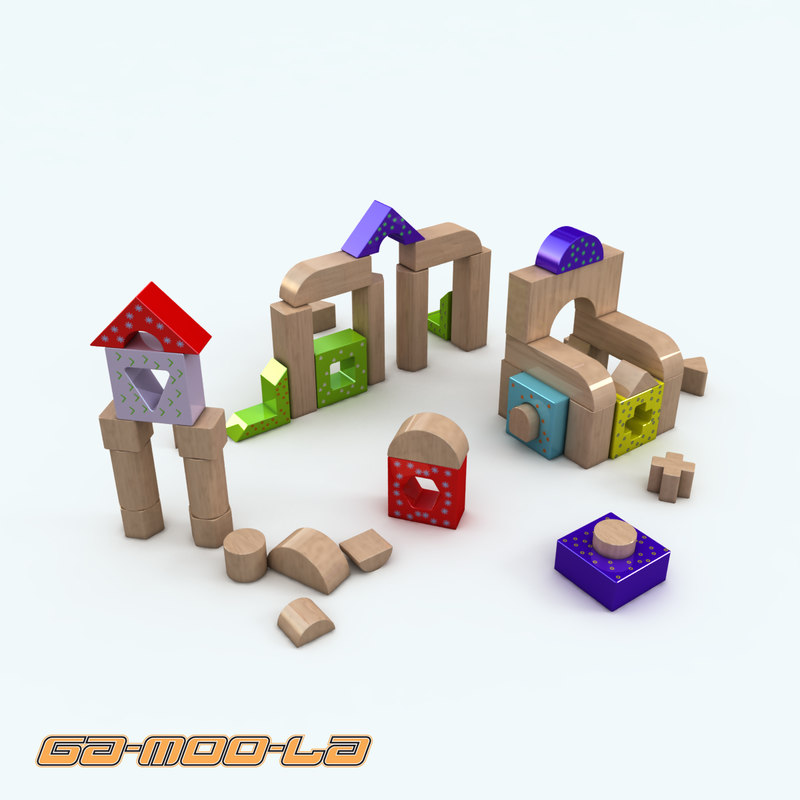 childrens blocks 3d model