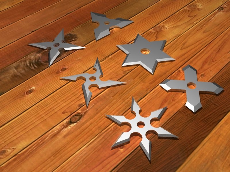 3d shuriken throwing stars model