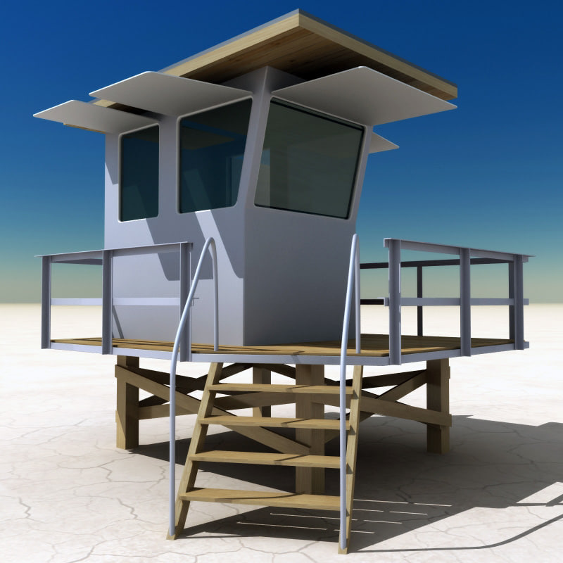 beach lifeguard station 3d obj