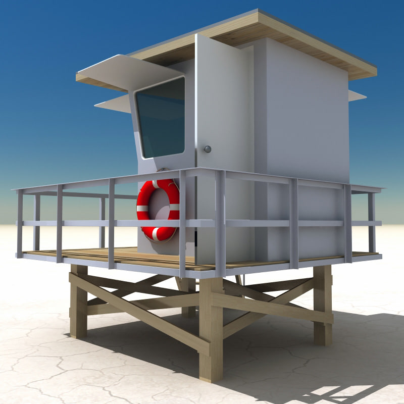 beach lifeguard station 3d obj