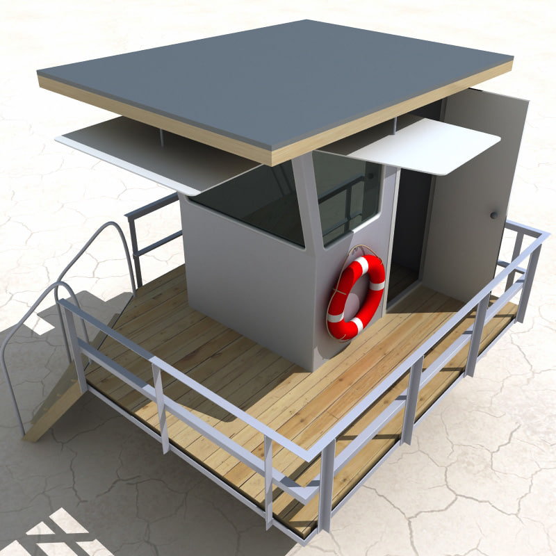 beach lifeguard station 3d obj
