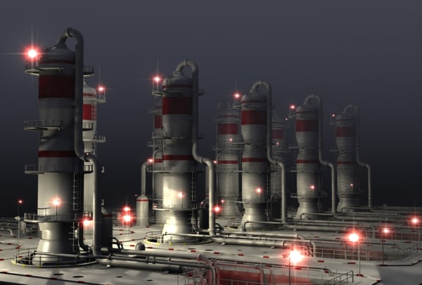 refinery complex construction 3d 3ds