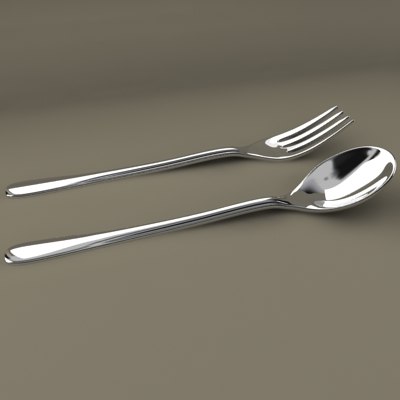 3d model fork spoon
