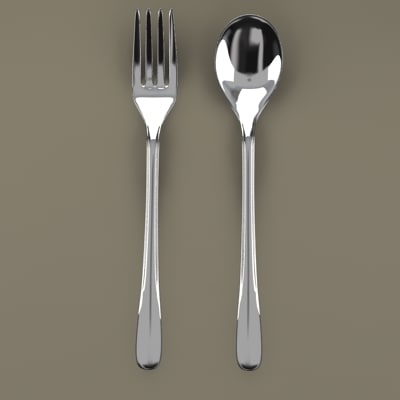 3d model fork spoon