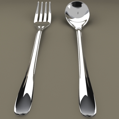 3d model fork spoon