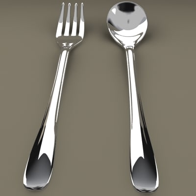 3d model fork spoon