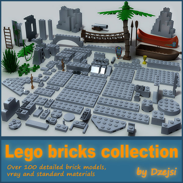 3d lego bricks model
