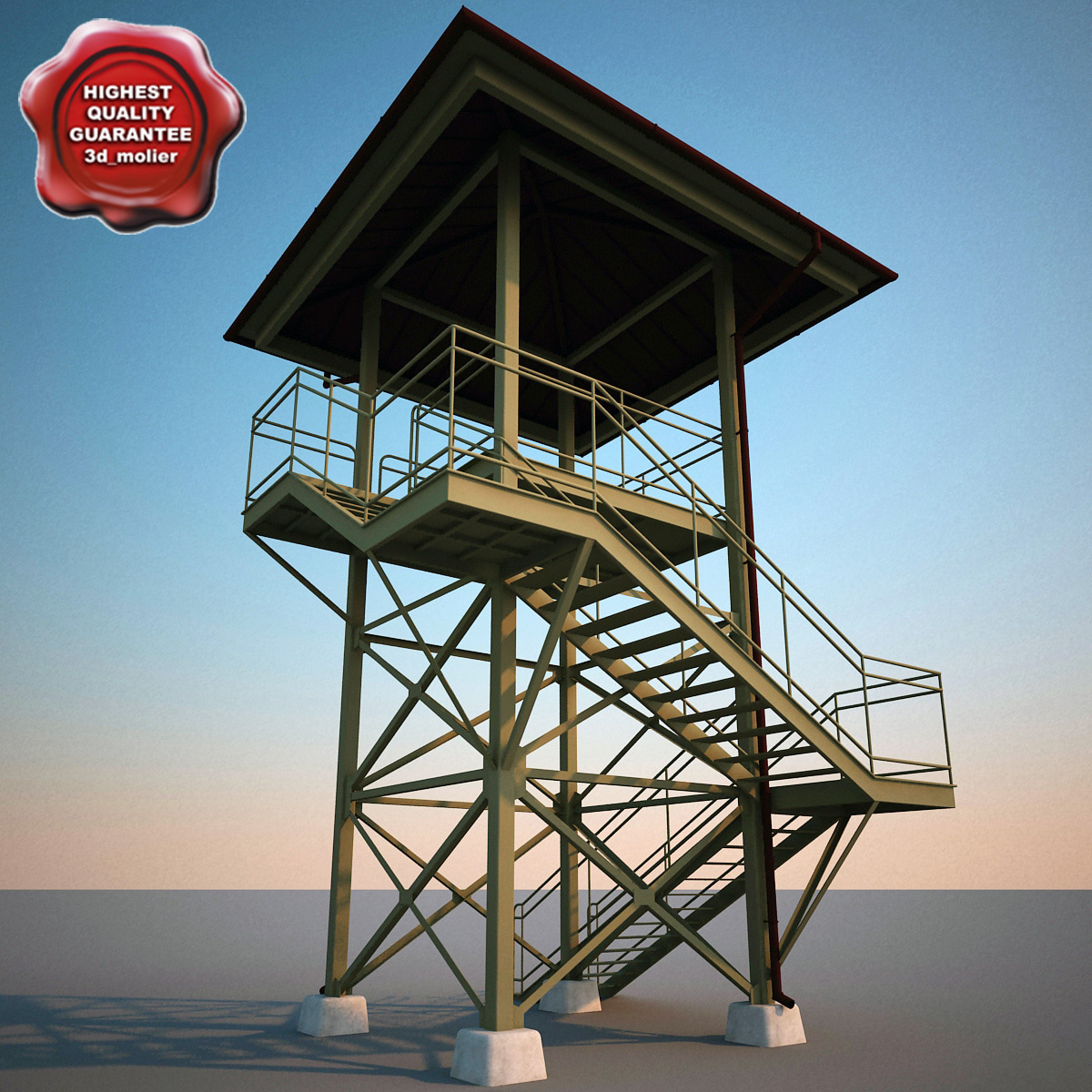 guard tower v1 3d c4d