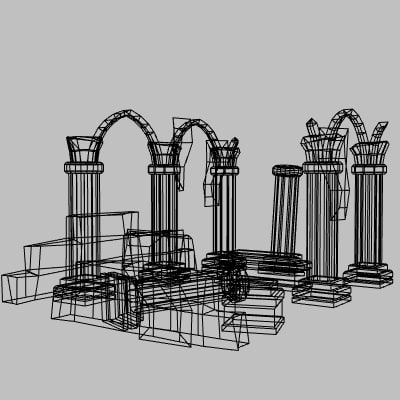 3d ancient ruins model