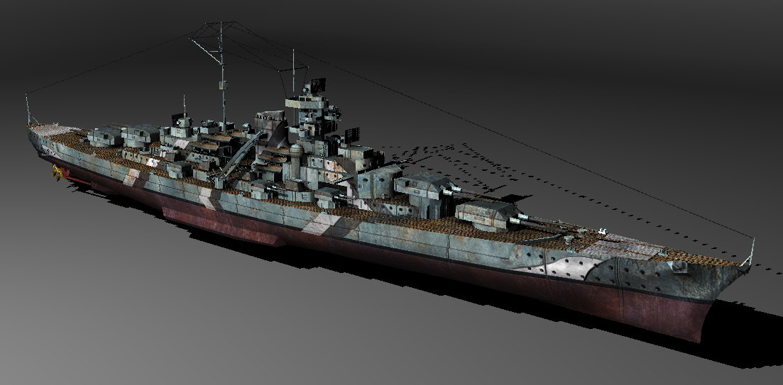 3ds max bismarck battleship
