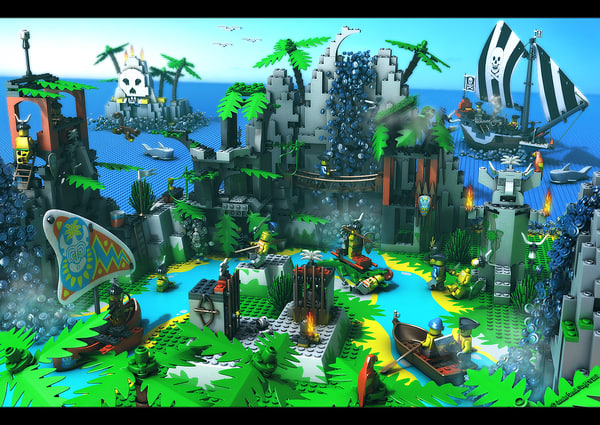 3d lego bricks model