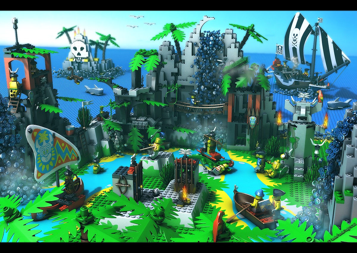 3d lego bricks model