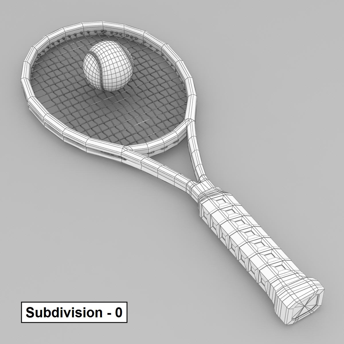 3d tennis racket ball