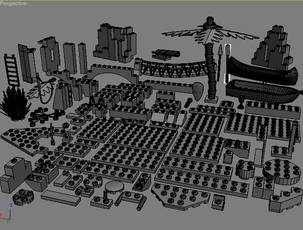 3d lego bricks model