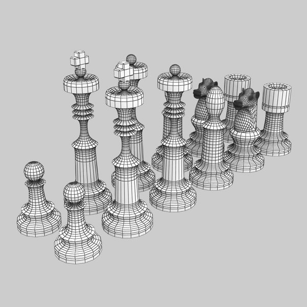 chess pieces 3d max