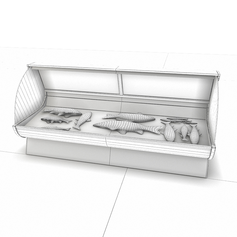display freezer fish 3d obj