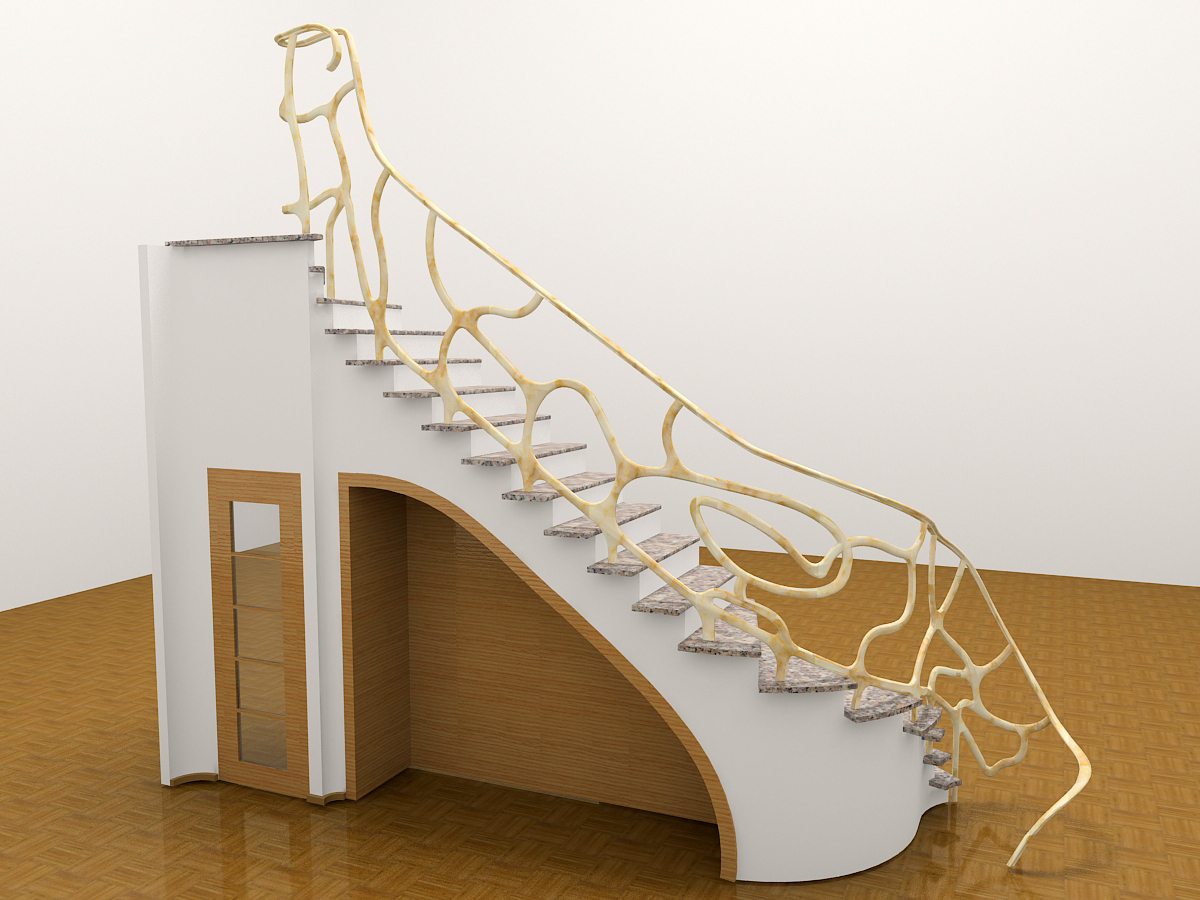 3d stair modern architecture model