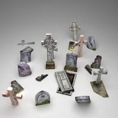 3d graveyard grave model