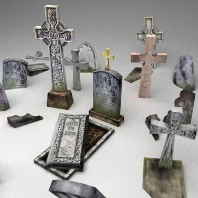 3d graveyard grave model
