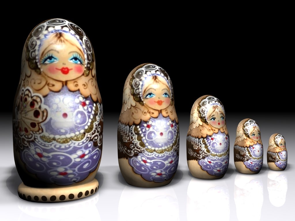 3d model matrioshka nesting dolls