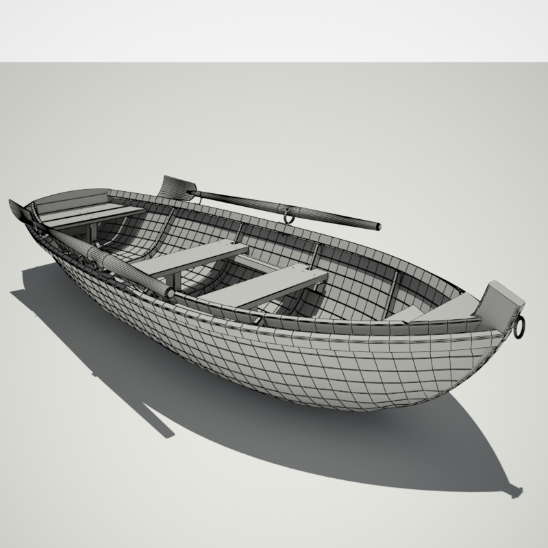 3d old boat model