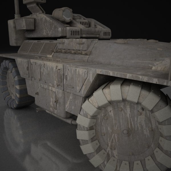 4-wheeled military vechicle 3d model