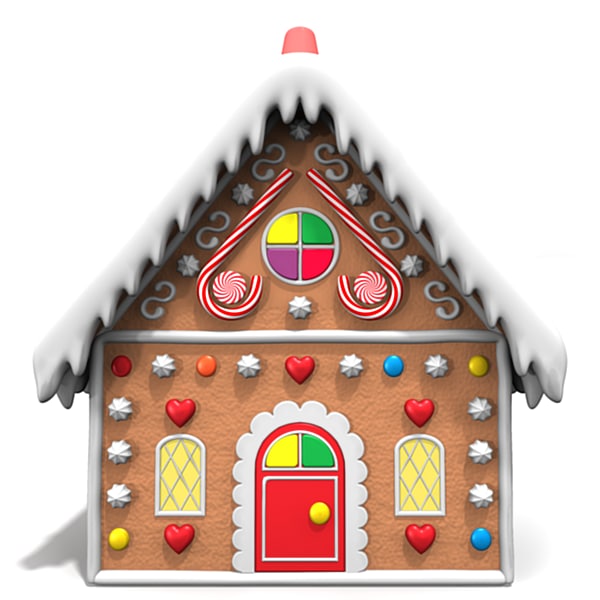 3d model of ginger bread house