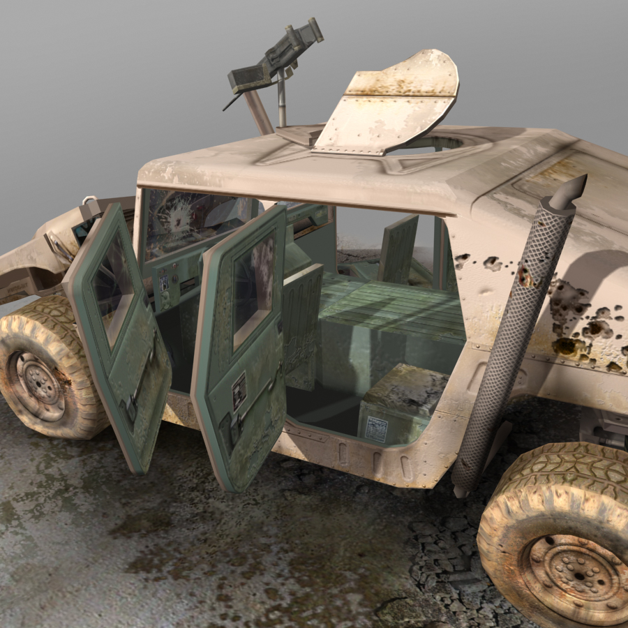 3d model humvee wrecks