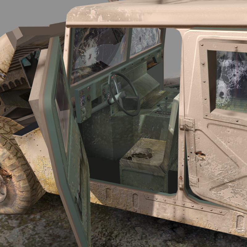3d model humvee wrecks