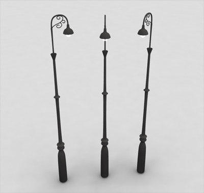 old fashioned street lamp 3d model