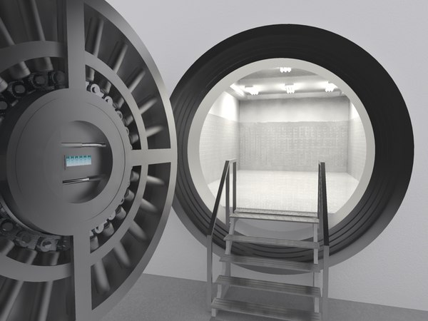 3d high-tech vault safe locking model