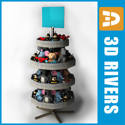 spinning toys display cabinet 3d max