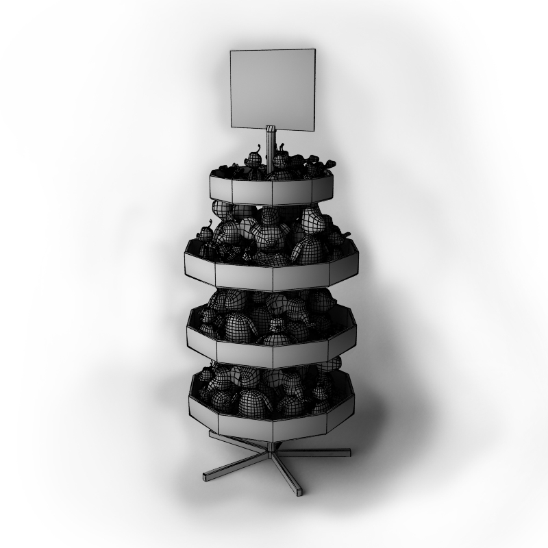 spinning toys display cabinet 3d max