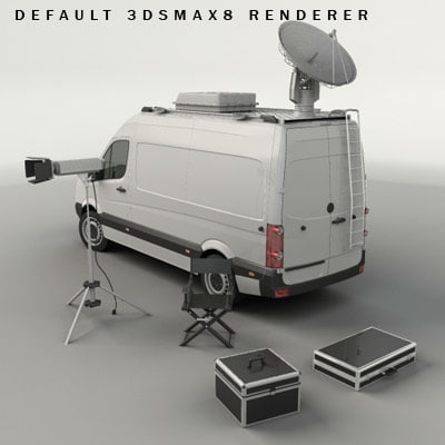 3d model broadcast van equipment