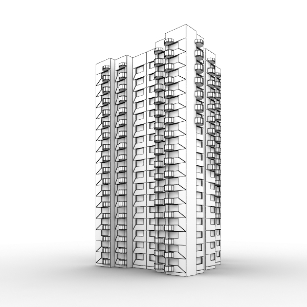 high-rise building 3d 3ds