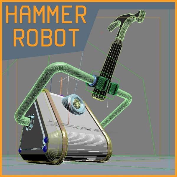 robot hammers moves 3d max