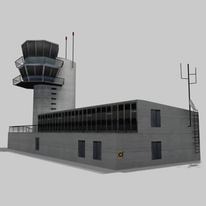 3d model air control tower