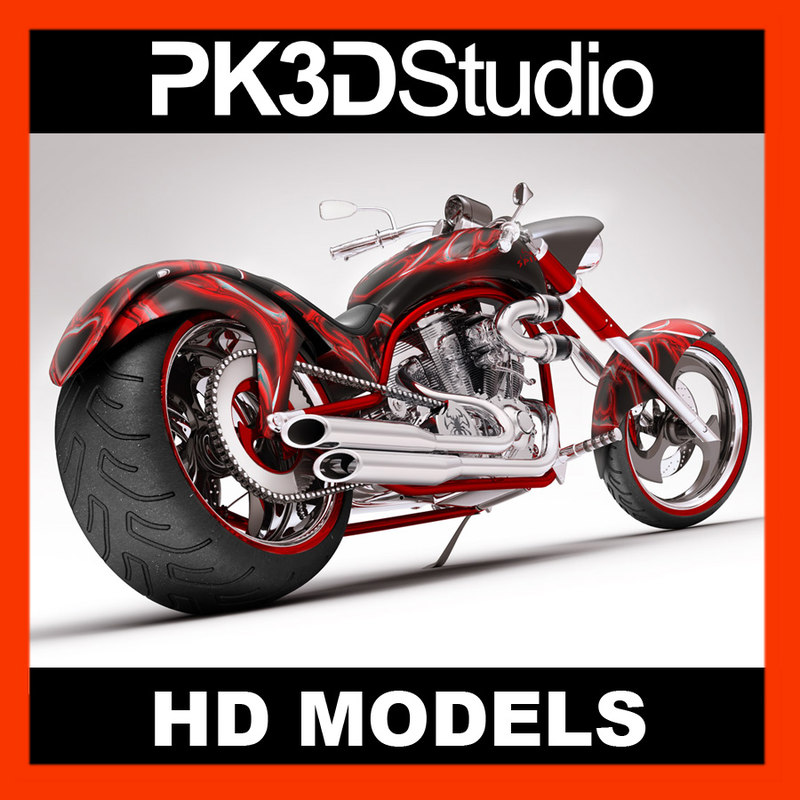 custom chopper 3d model