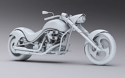 custom chopper 3d model