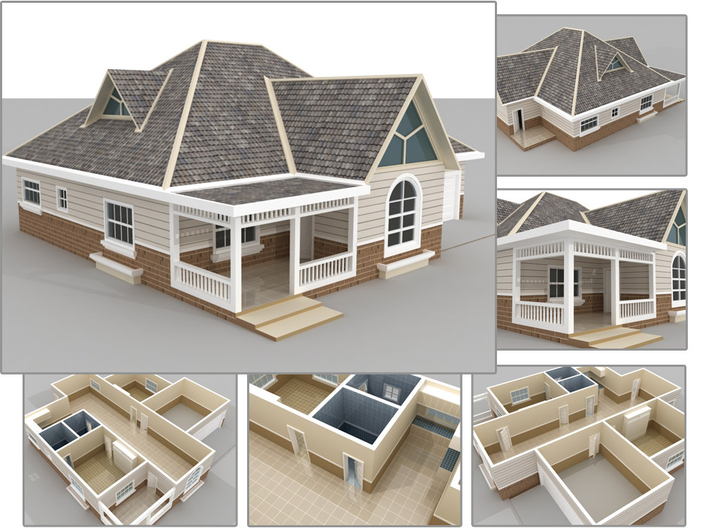 3d architecture house