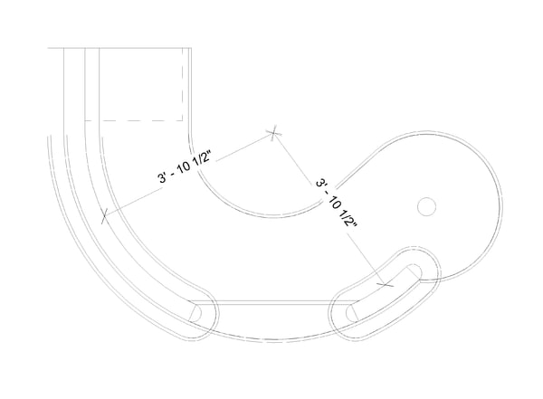 3d curved desk reception model