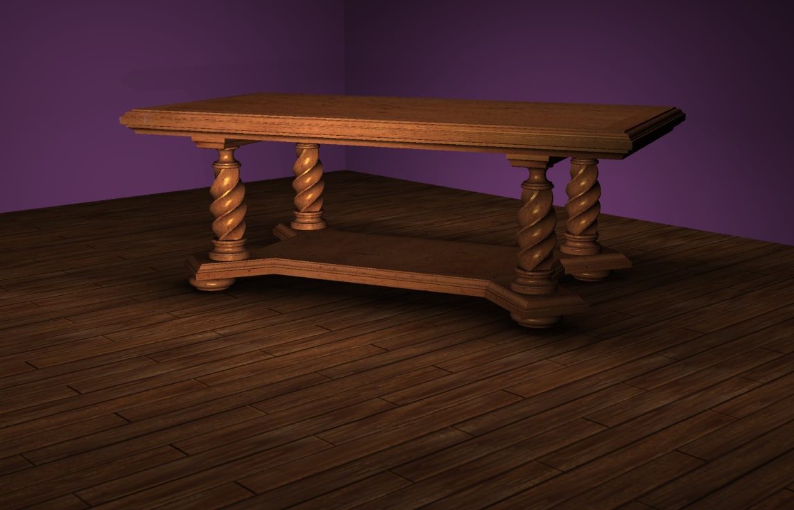 3d reverse rope twist dining table model
