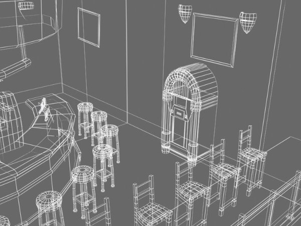 nightclub pub dancehall 3d model