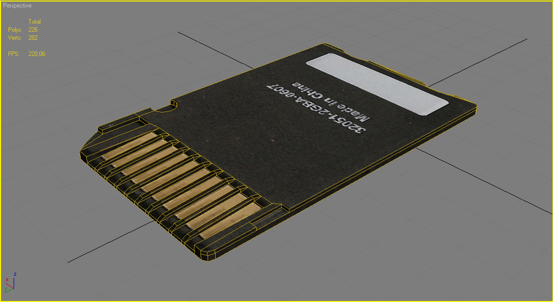 3d sd memory cards adaptor model