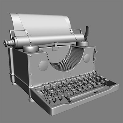 classic typewriter 3d model